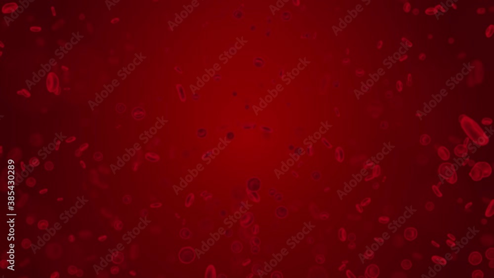 Stockvideon 3D Red blood cells 4k Loop animation in an artery, flow ...