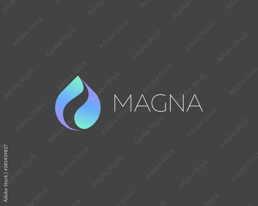Gradient waterdrop logo icon design abstract modern minimal style ...