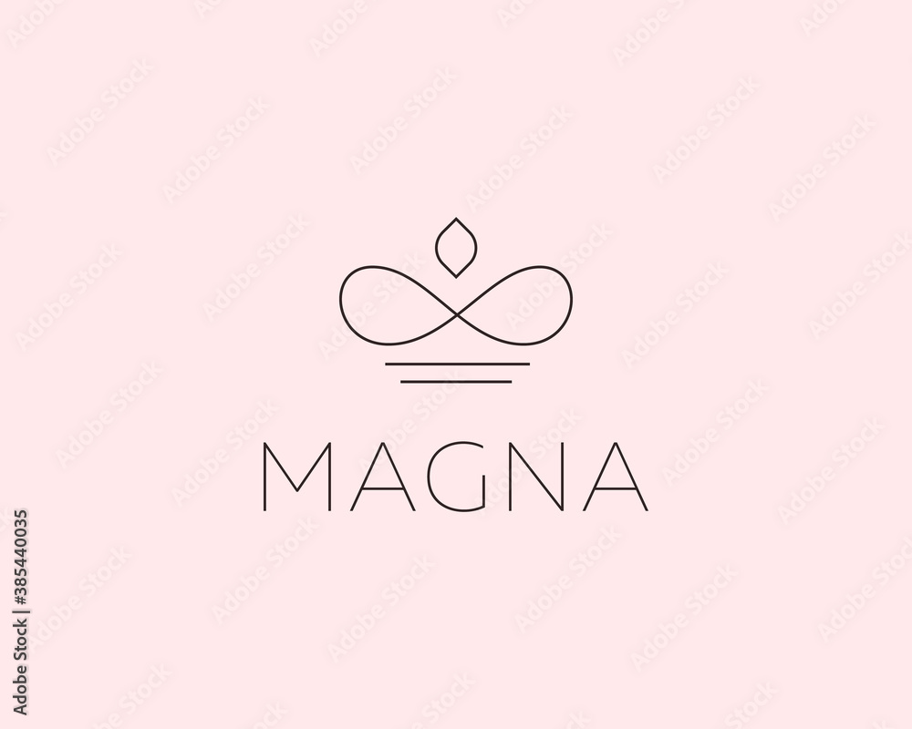 Abstract linear crown infinity logo icon design abstract modern minimal ...