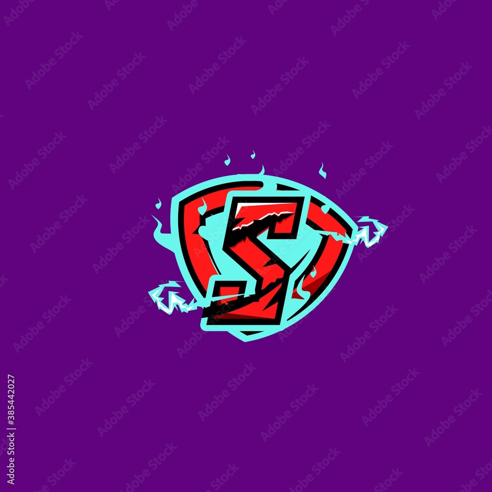 logo vector letter s with shield and scratch Stock-Vektorgrafik | Adobe ...