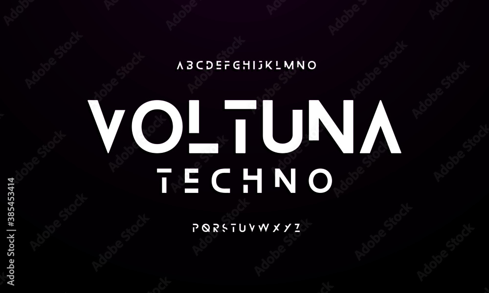 Abstract modern typeface design. Typography alphabet style. Vector ...