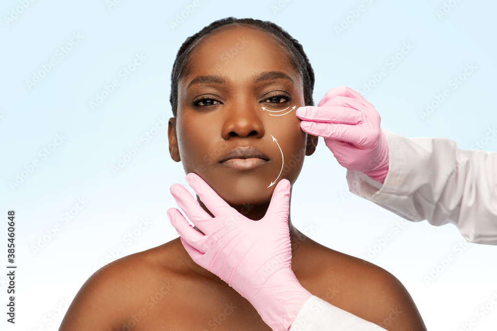 beauty, plastic surgery and aesthetic medicine concept - portrait of ...