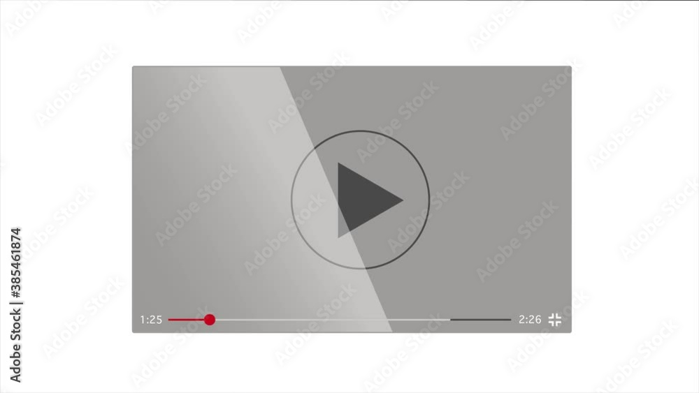 Realistic video player with shadow. Media Player animation Stock Video ...