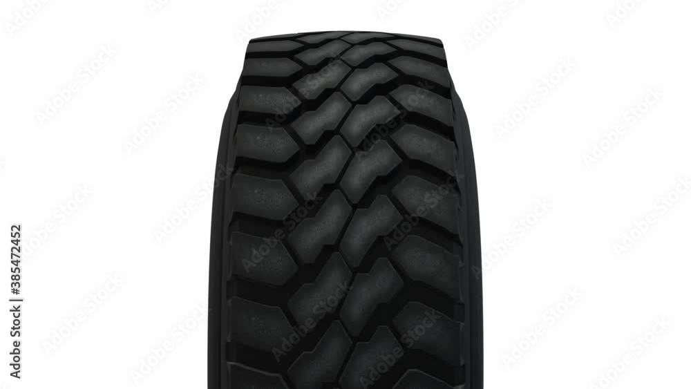 New car tire wheel rotation animation at white background. Wheel ...