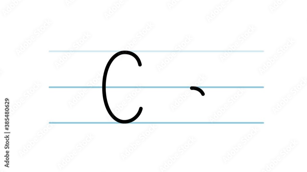 C letter writing cartoon animation. Compatibile part of alphabet serie ...