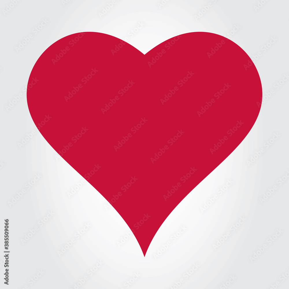 Red heart icon vector. Flat love icon isolated on white. Red heart ...