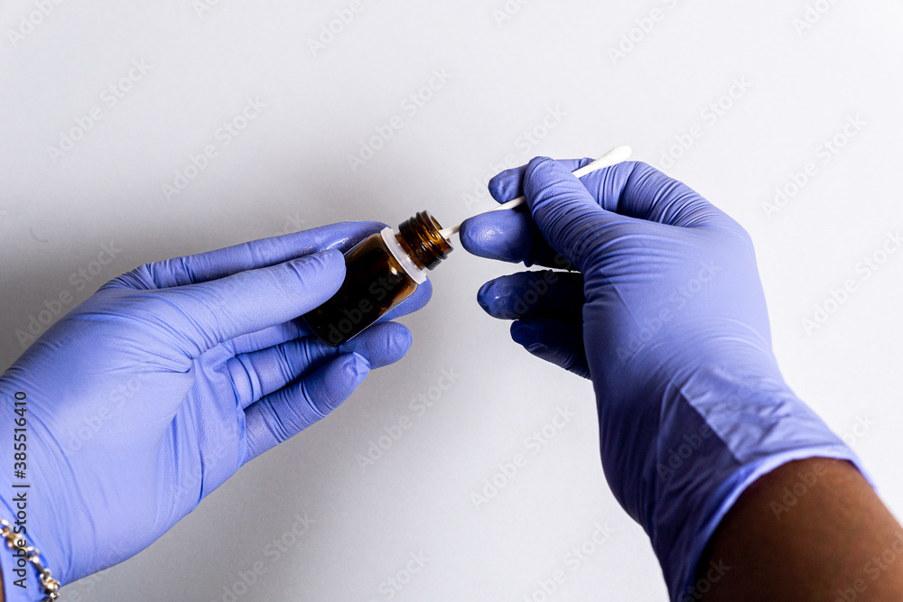 Corona virus Covid-19 respiratory sputum specimen swab test tube ...