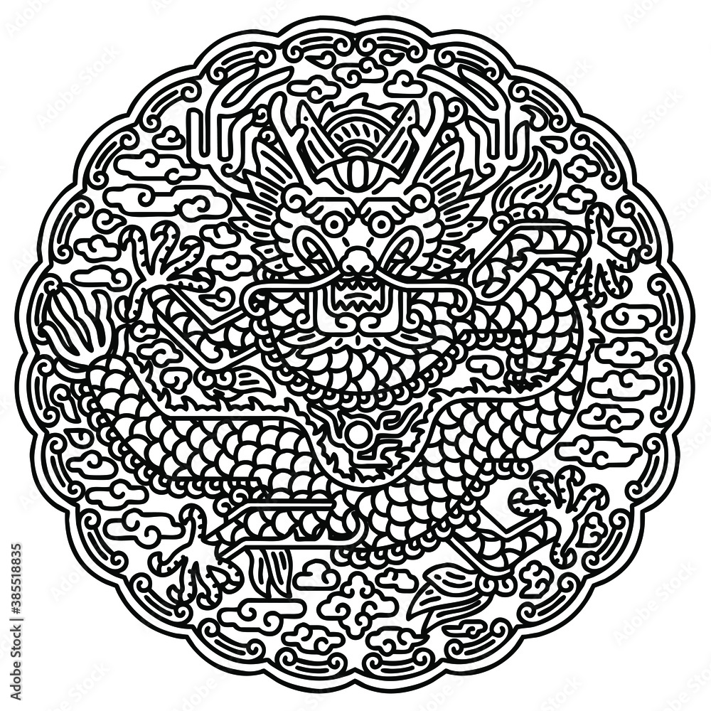 Traditional Korean Art Dragons