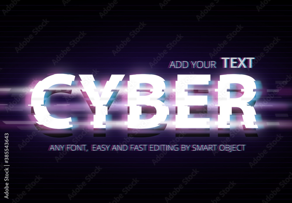 Cyberpunk Style Text Effect Stock Template | Adobe Stock