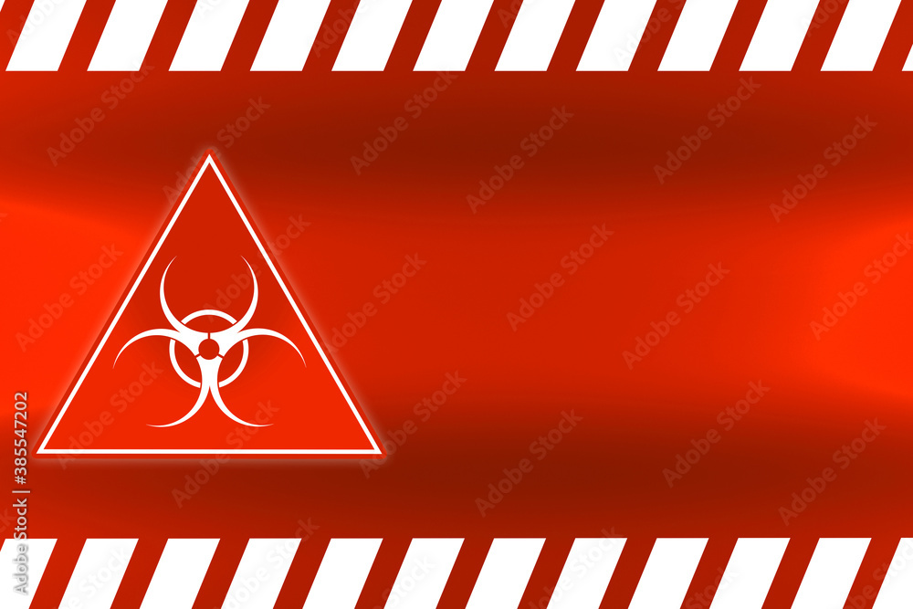 Danger ribbon and sign Attention biohazard and falling warning signs ...