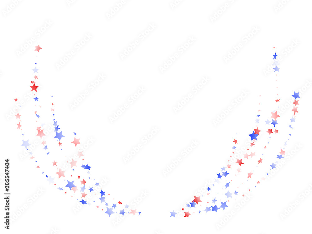 Flying red blue white star sparkles on white vector american patriotic ...