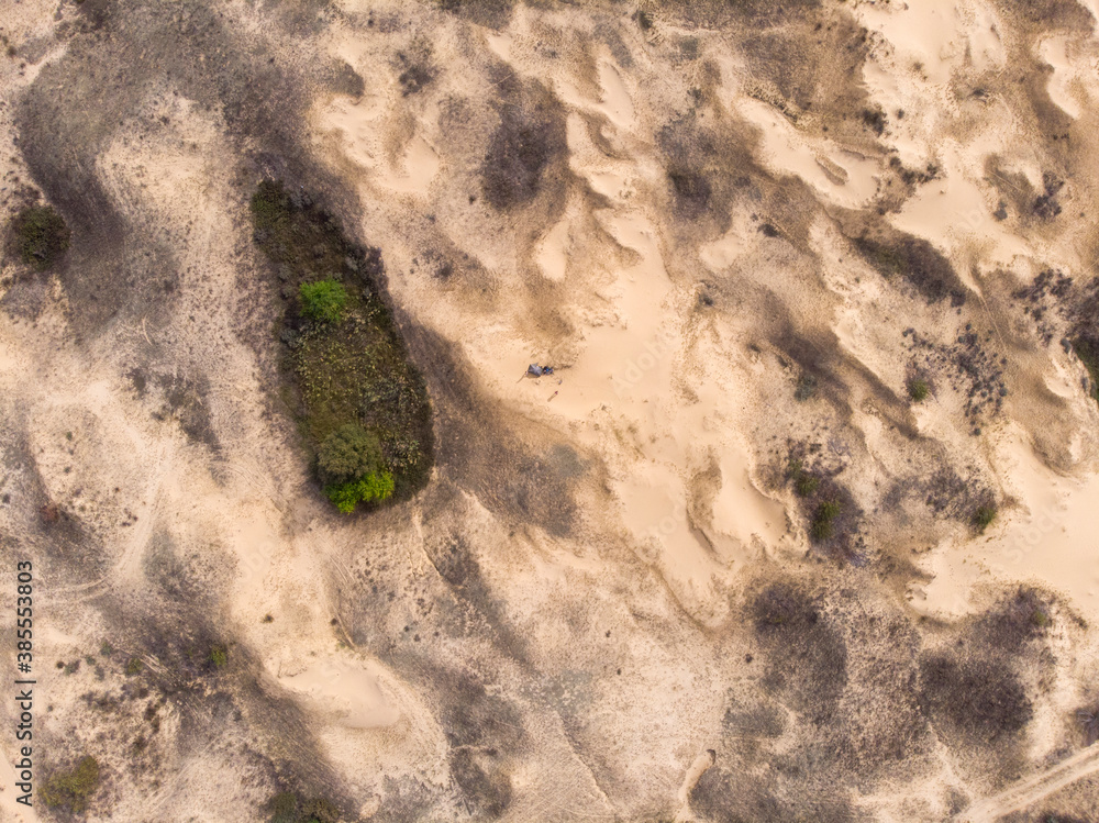 Aerial Drone Shot in The largest desert in Europe, Ukraine - Oleshky ...