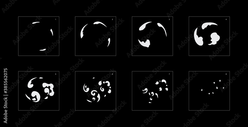 Vetor de Smoke effect. smoke animation sprite sheet. classic smoke ...