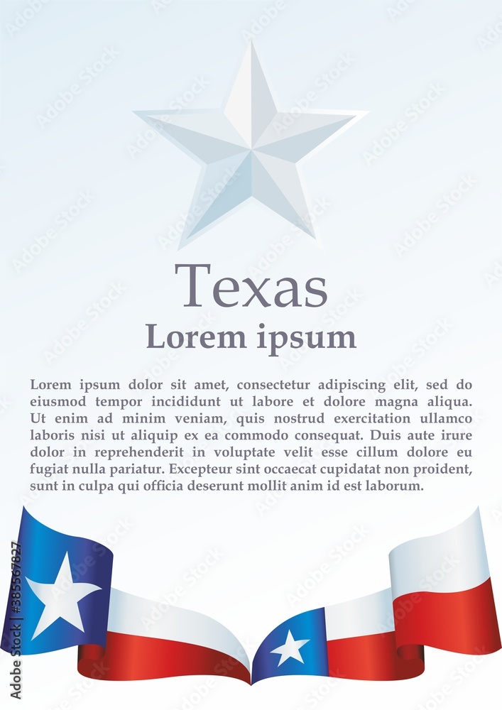 Flag of Texas, State of Texas. Template for the award, an official ...