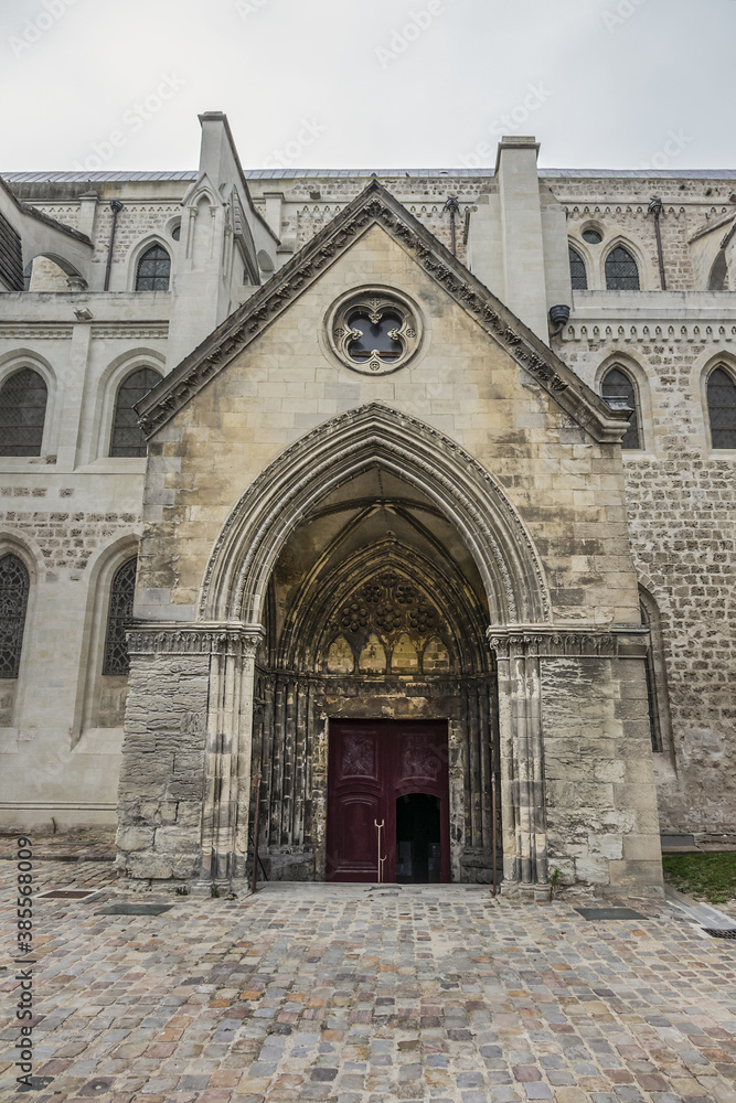 Architectural fragments of Fecamp Abbey. Fecamp Abbey (Abbaye de la ...