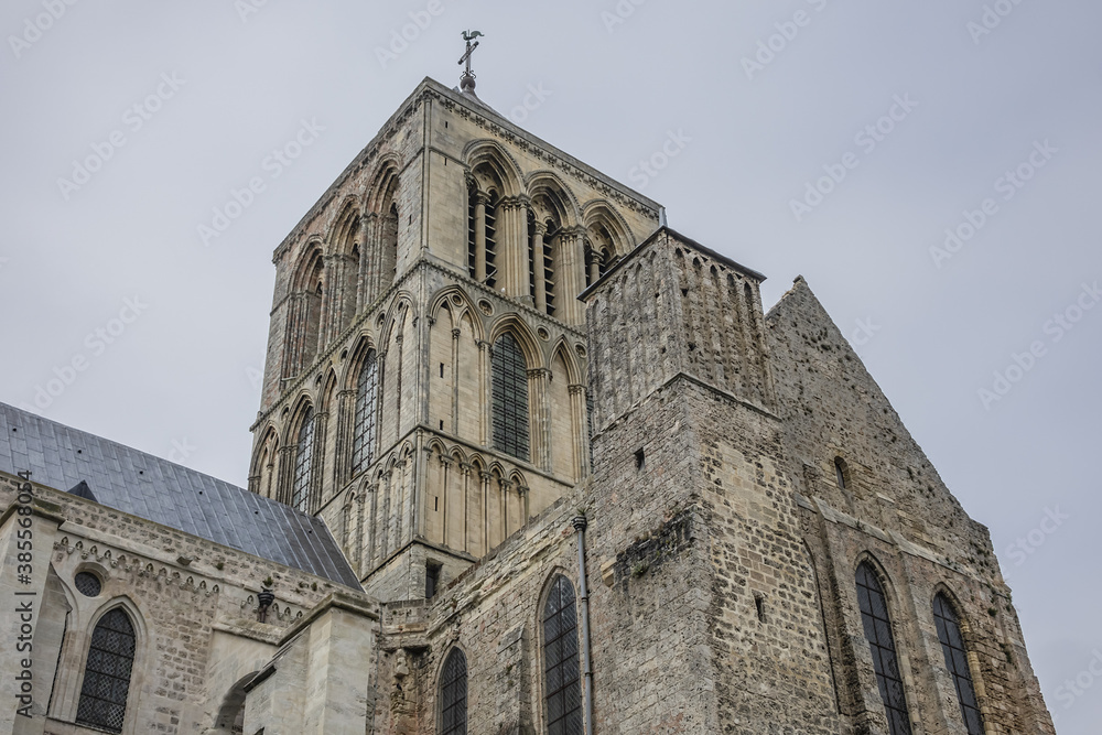 Foto Stock Architectural fragments of Fecamp Abbey. Fecamp Abbey ...