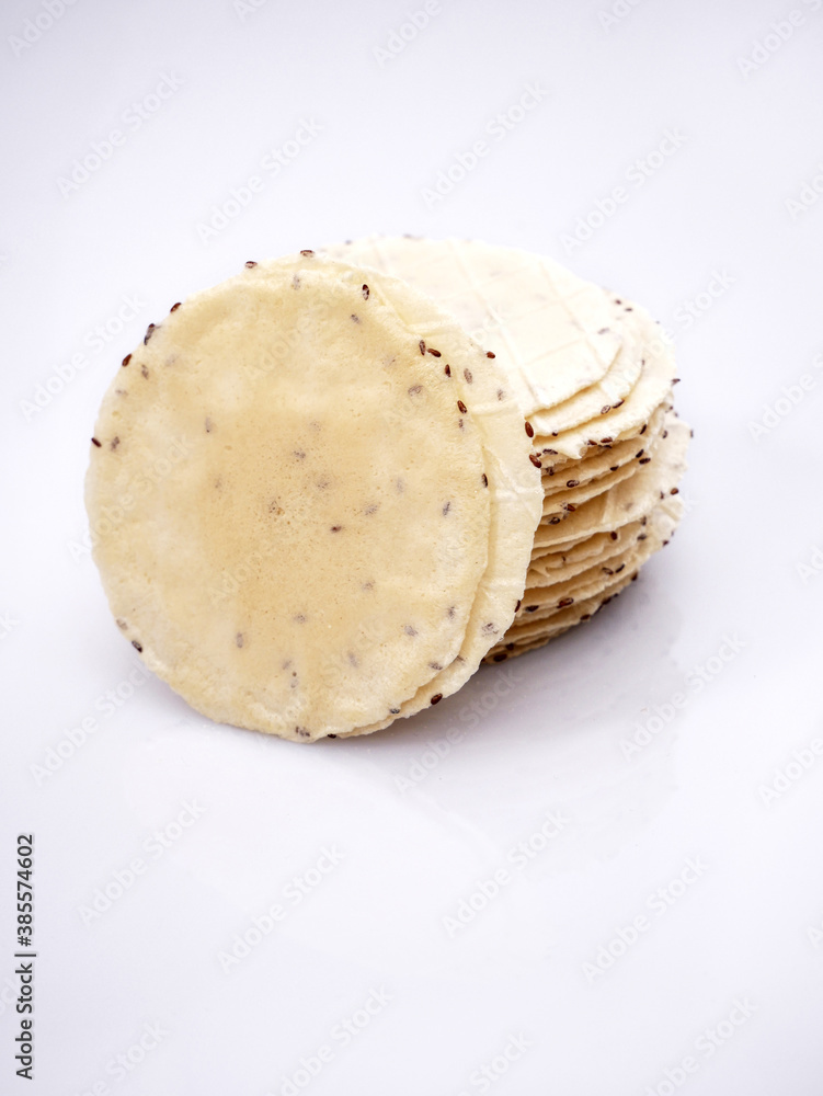 A healthy snack. Wheat wafers with psyllium seeds - can relieve ...