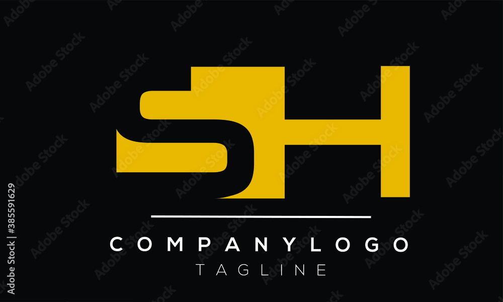 SH initials monogram letter text alphabet logo design Stock Vector ...