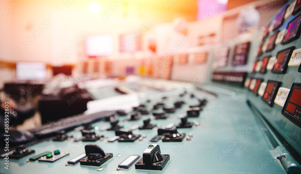 Engineering panel with buttons and switching automatic control of ...