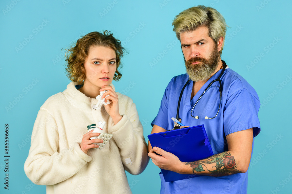 Medical treatment. Virus infection symptoms. Medical help. Ask for ...