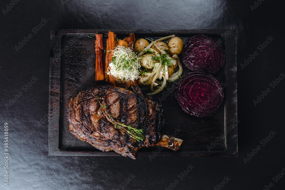 Corte asado Rib eye churrasquería emplatado barbacoa asador argentino ...