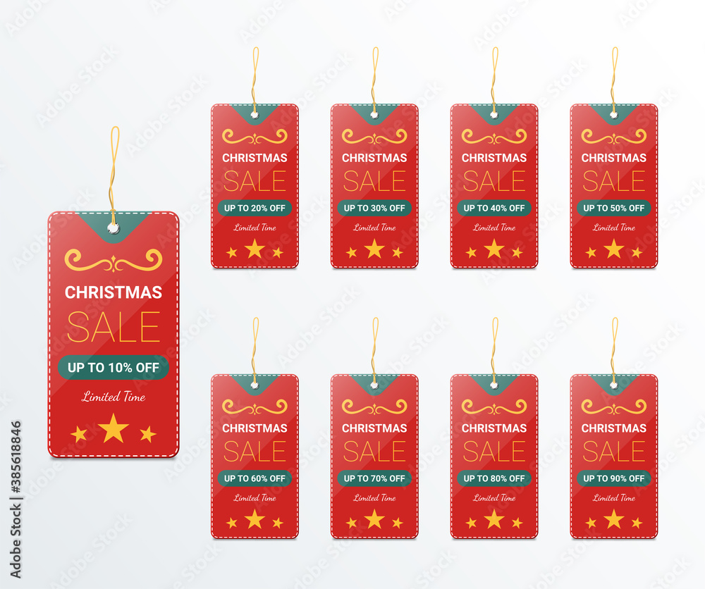 Christmas price tag design template for promotion, vector illustration ...