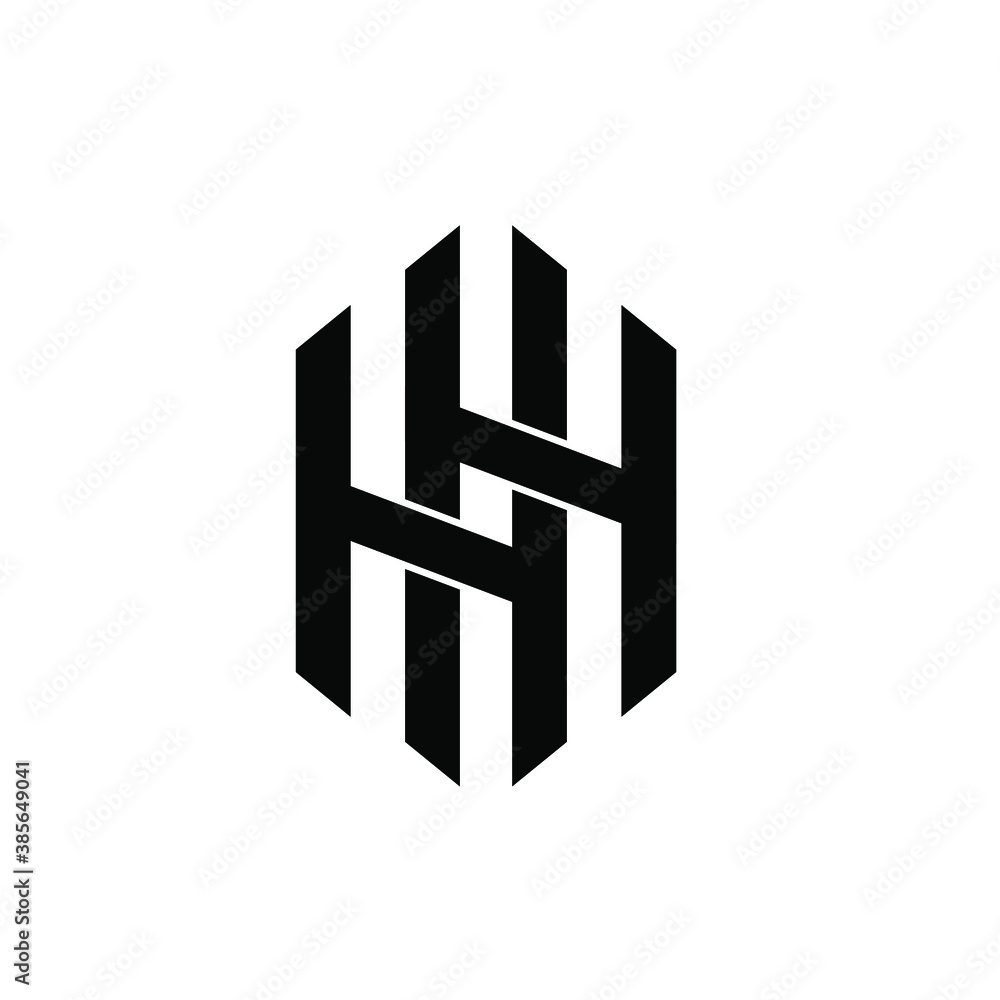 hh monogram initial logo vector flat illustration isolated design white ...