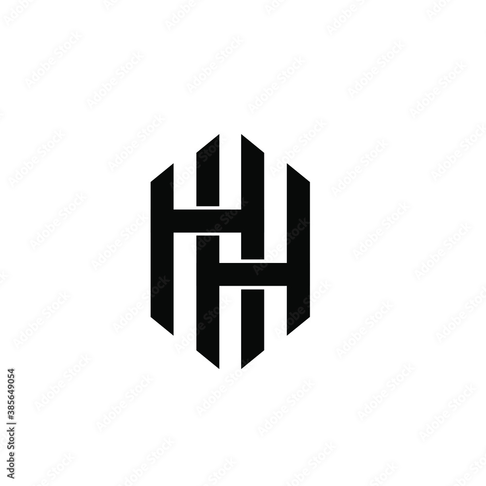 hh monogram initial logo vector flat illustration isolated design white ...