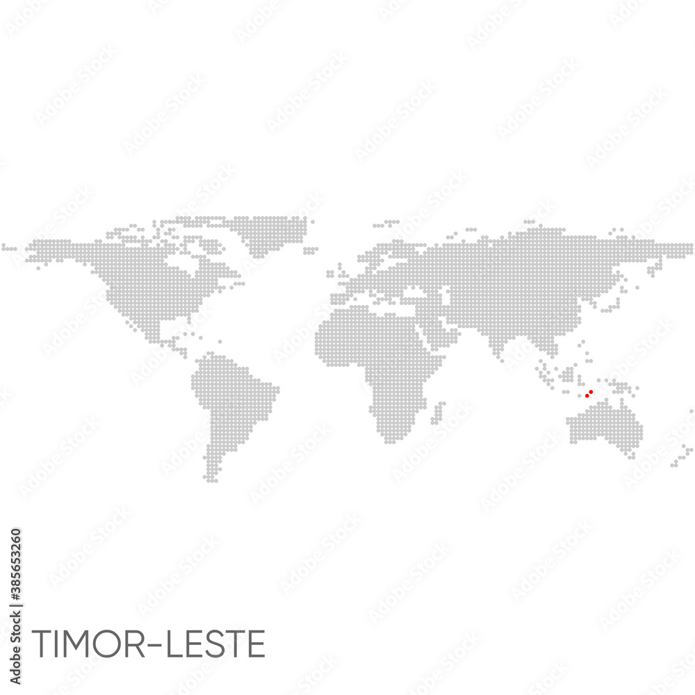 Dotted world map with marked timor-leste Stock Vector | Adobe Stock