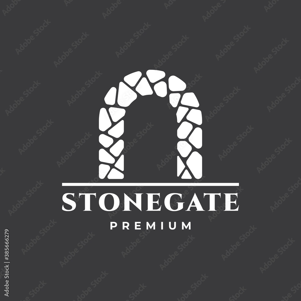 creative gate logo design vector template. retro tunnel gate symbol ...