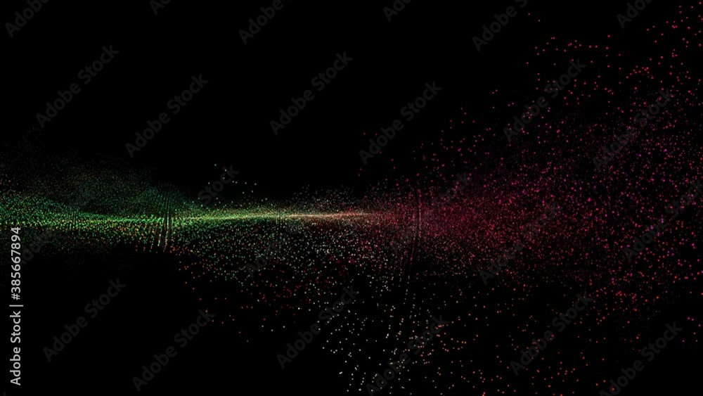 Futuristic abstract rainbow particles spiral waveform dimension balls ...