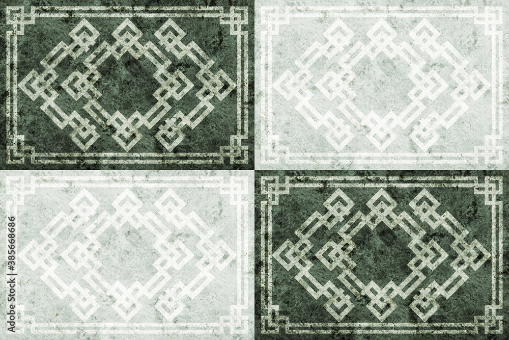 Floor tiles from natural stone marble or granite with patterns. Element ...