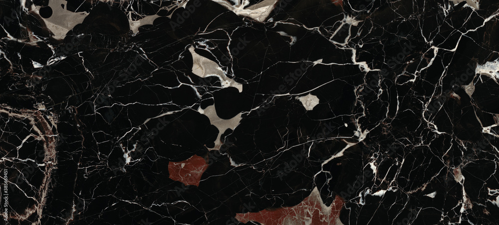 Black marble background with reddish colored veining, polished marble ...