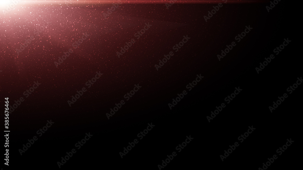 White particles illuminated by red light from above, lens flare Stock ...