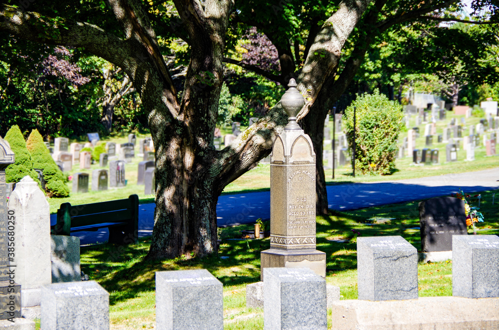 Canada, Nova Scotia, Halifax. Fairview Lawn Cemetery, memorial landmark ...