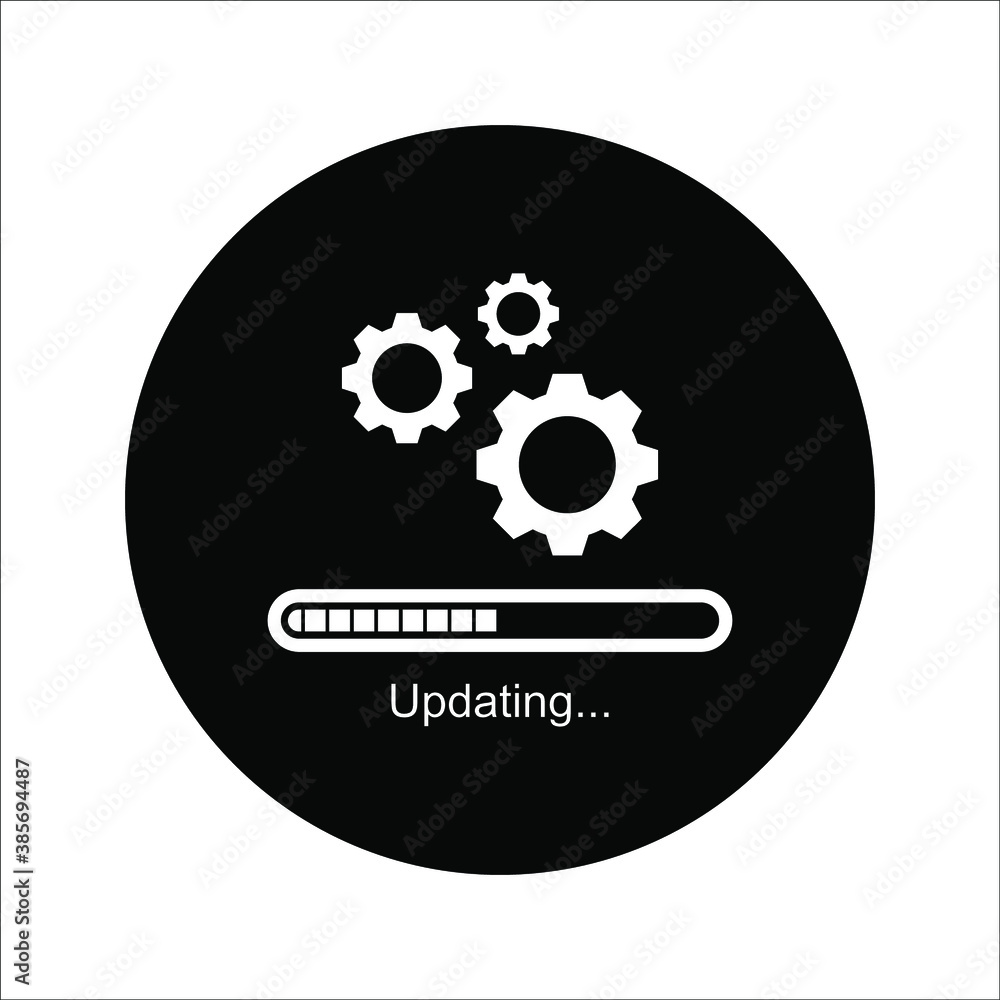 Loading process. Update system icon. Concept of upgrade application progress icon for graphic ...