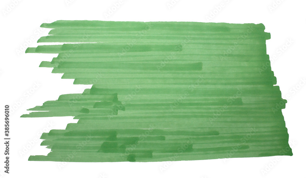 Hand-painted background green marker texture, isolated on white ...