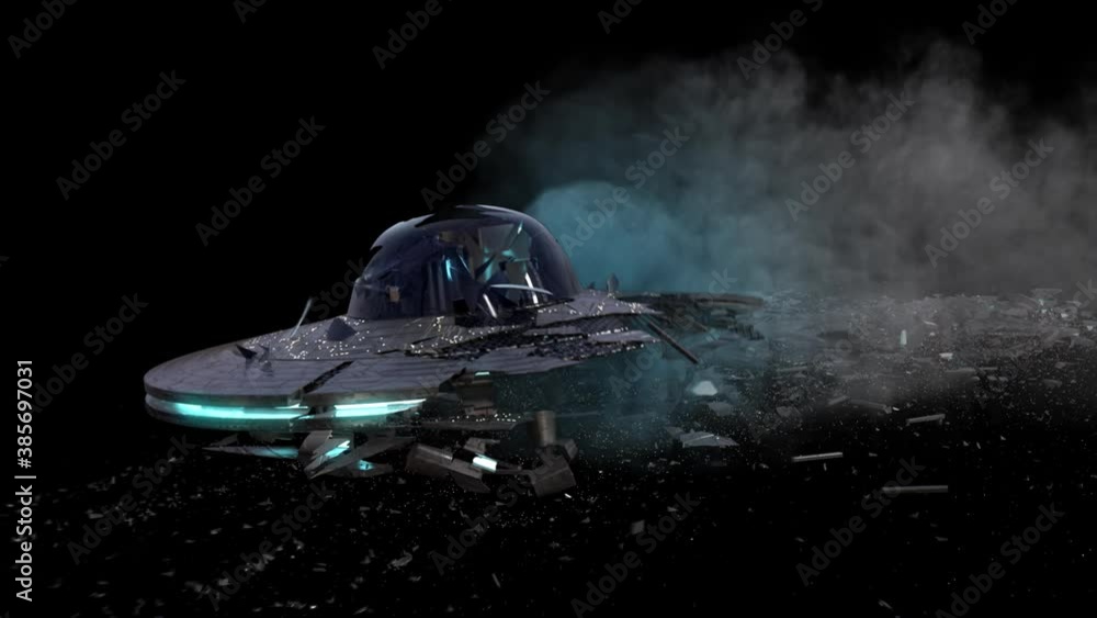 UFO Crash with Transparent Background Stock Video | Adobe Stock