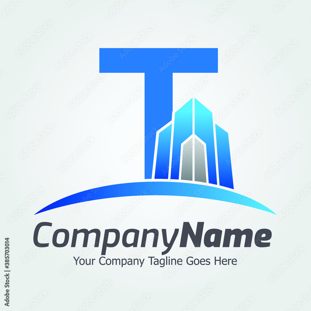 Letter T vector logo template, Colorful Letter T logo, Real Estate ...