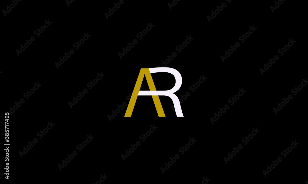 initial letter AR logotype company name Gold swoosh design. vector logo ...
