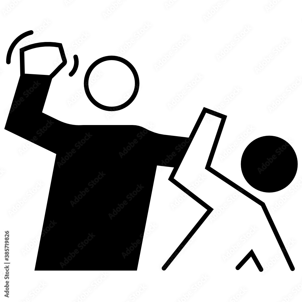 Injured While Fighting concept Vector Icon design, Street Crime Sign ...