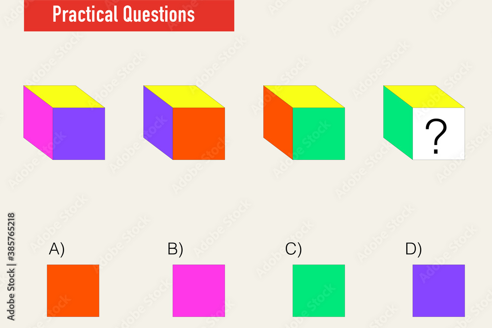 IQ test. Choose correct answer. Set of logical tasks composed of ...