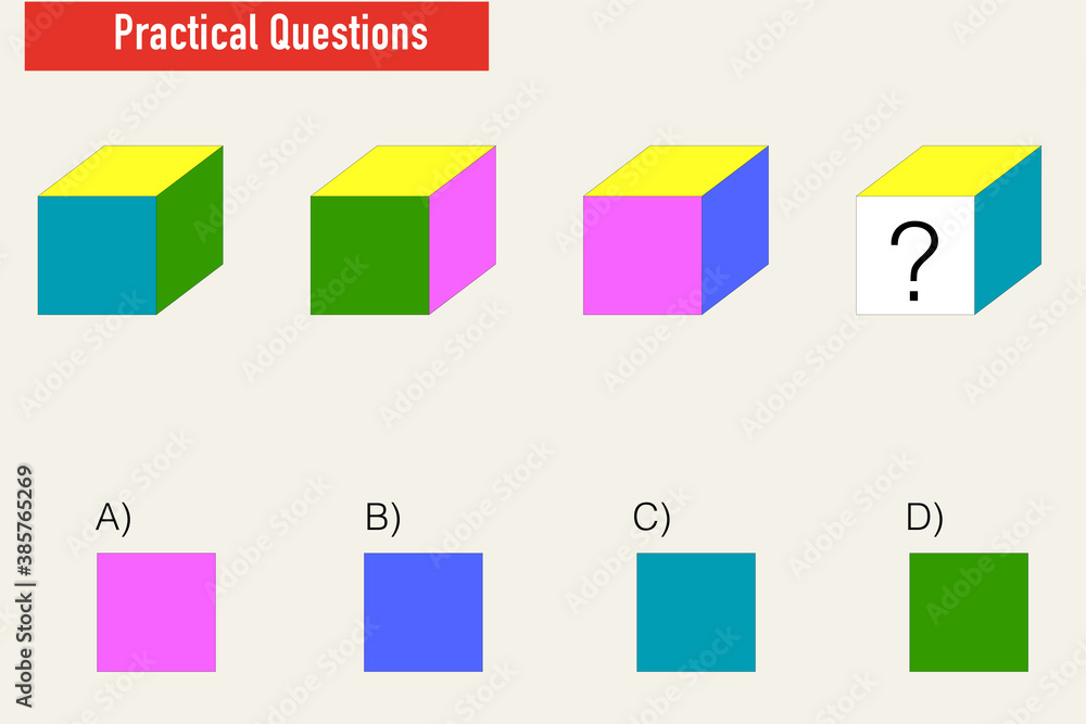 IQ test. Choose correct answer. Set of logical tasks composed of ...