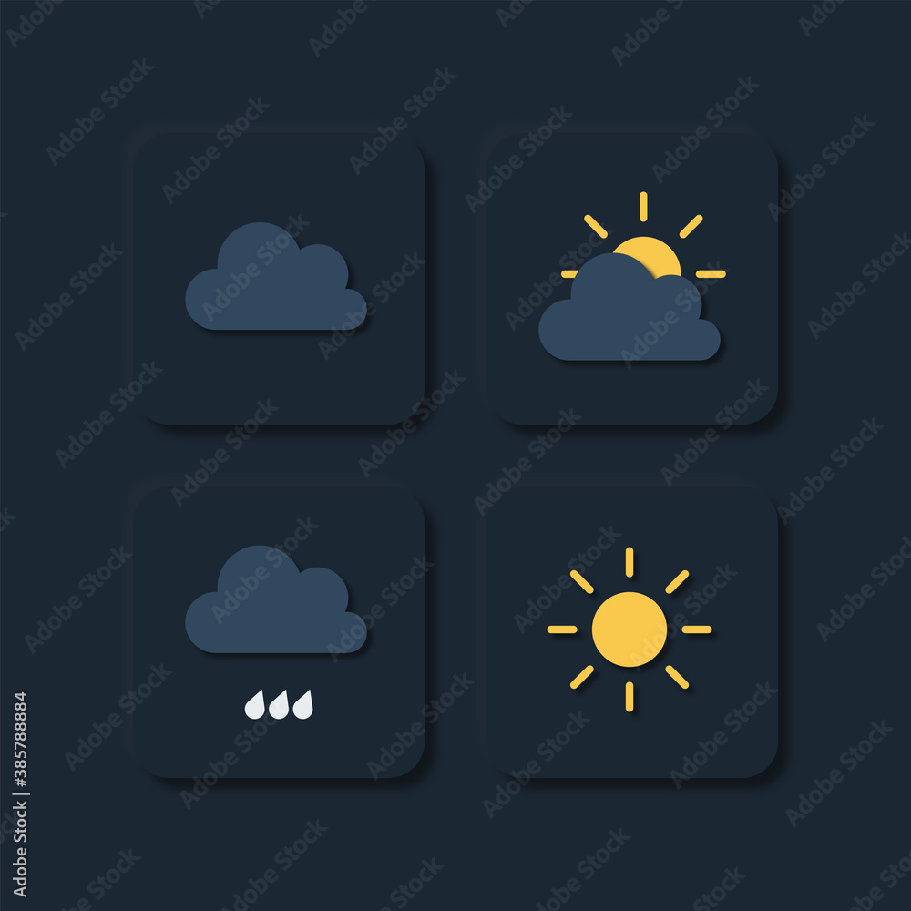 Neuromorphic Weather Elements Design Stock Vector | Adobe Stock