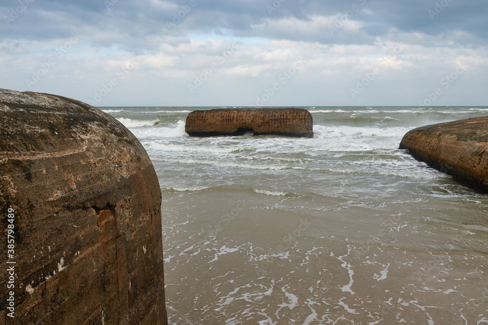 Some German bunkers from the Second World War, the defense system is ...