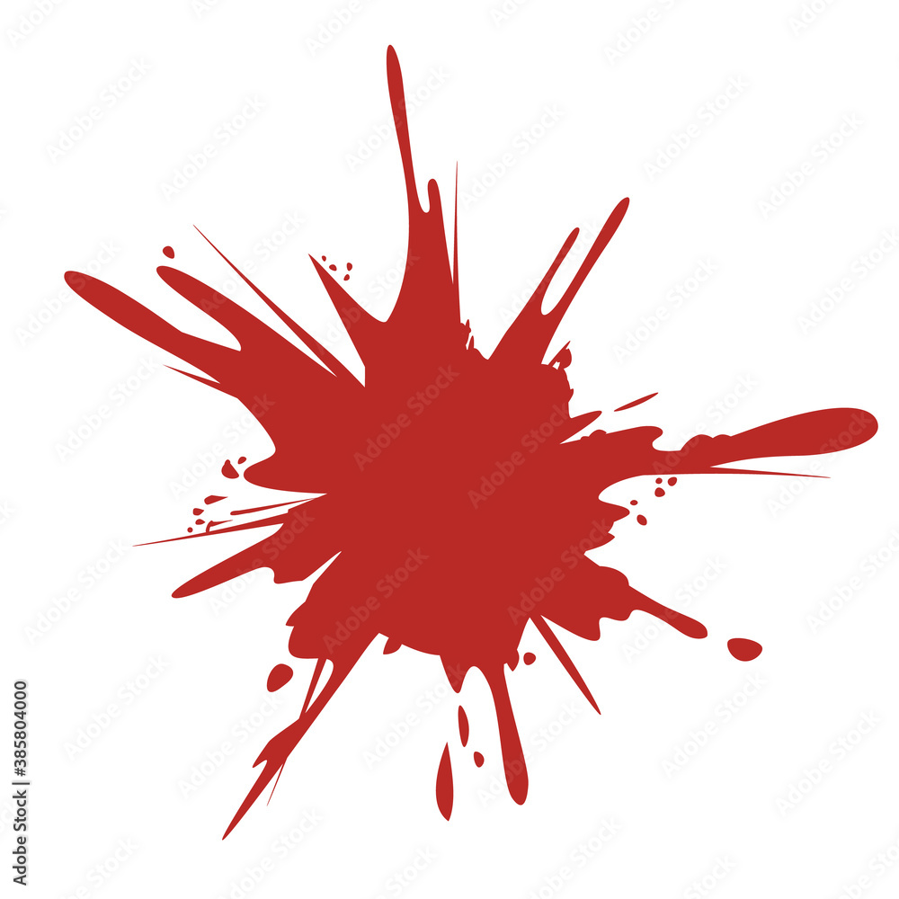 Red blood liquid splash vector illustration isolated on transparent ...