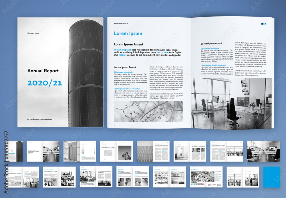 Clean and Elegant Annual Report Layout Stock Template | Adobe Stock