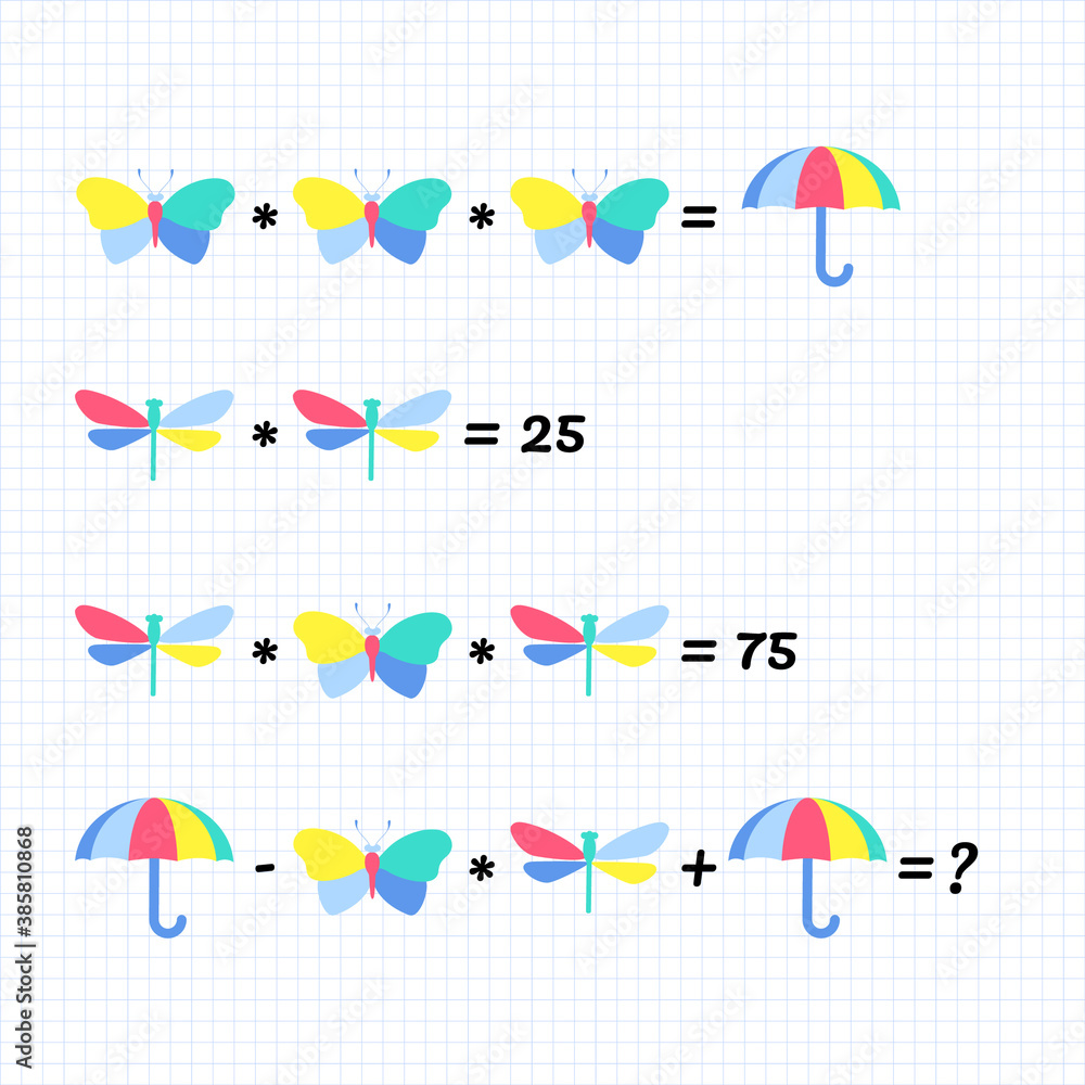 Mathematics educational game for children. System of equations ...