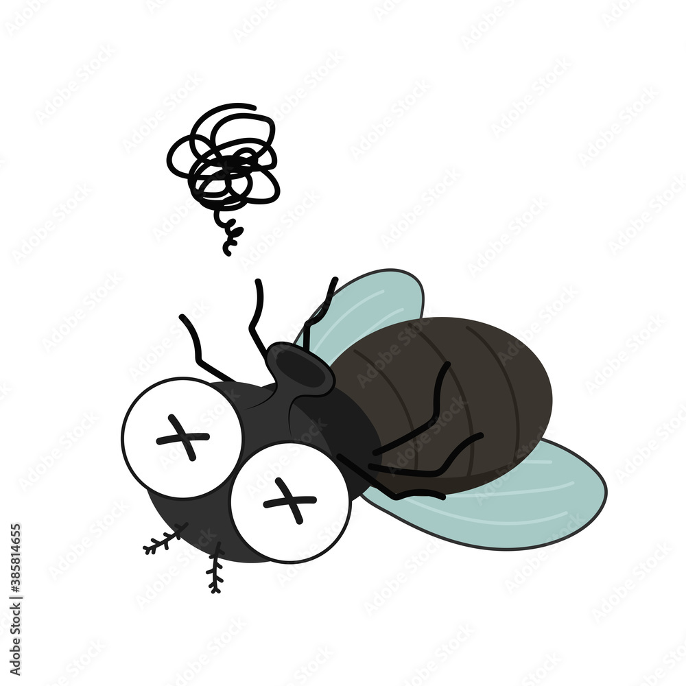 Fly cartoon vector. fly cartoon on white background. Stock Vector ...