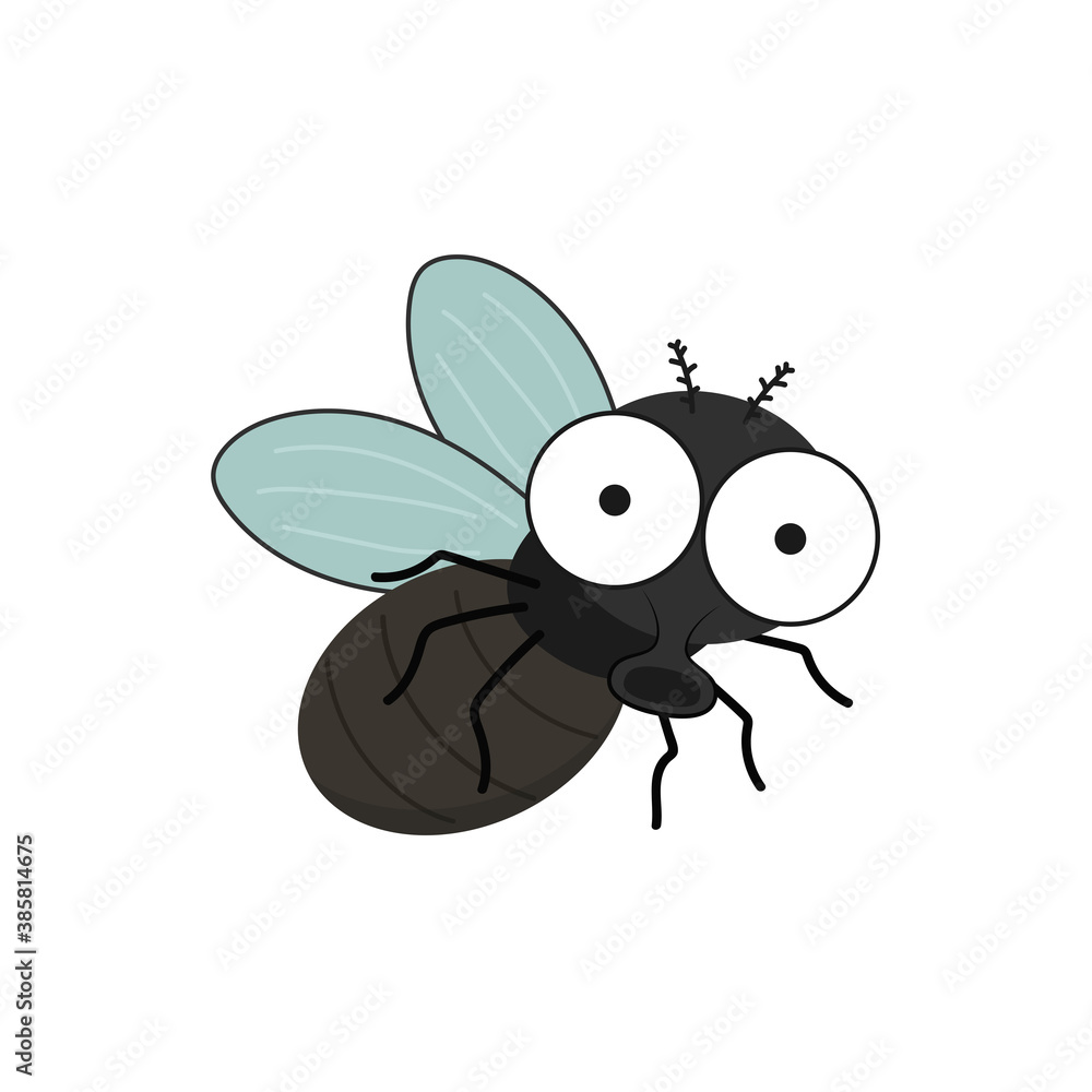 Fly cartoon vector. fly cartoon on white background. Stock Vector ...